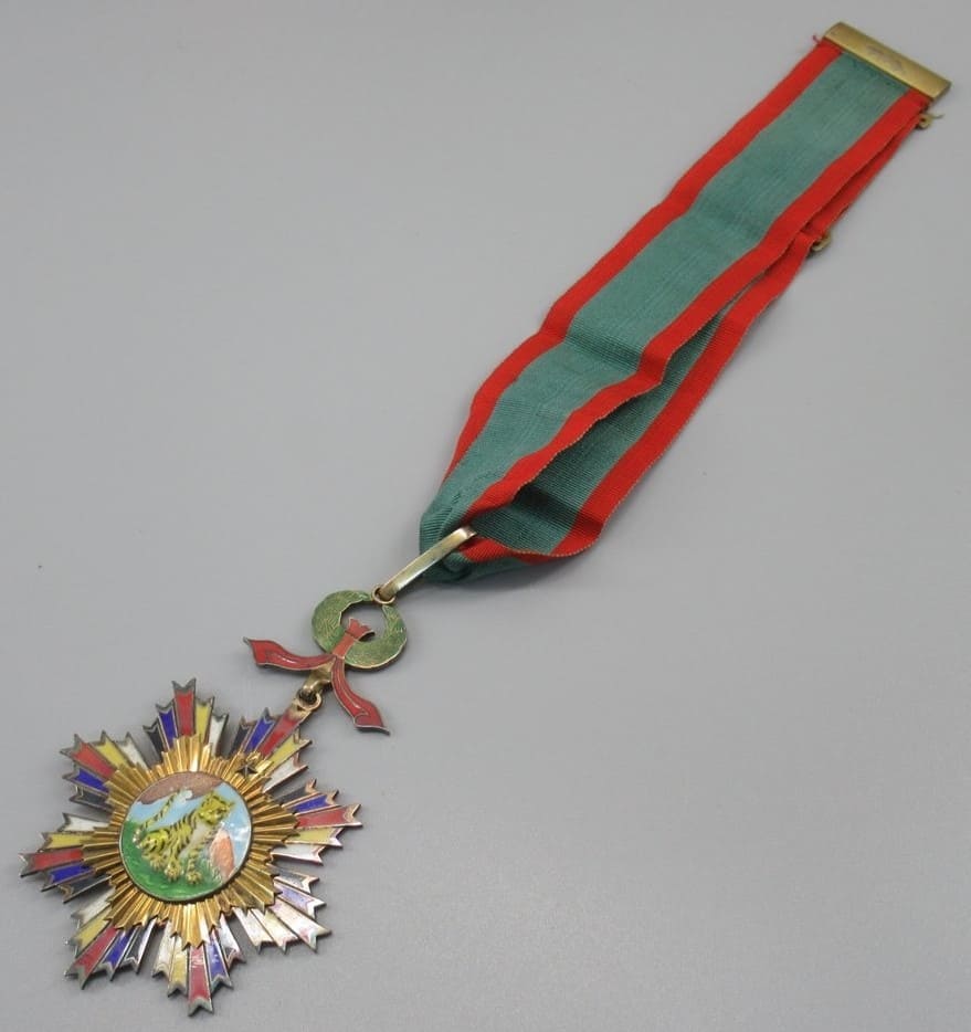 3rd class Order of the Striped Tiger awarded in 1919 to Major General ...