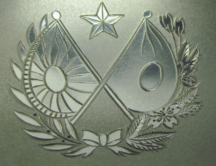 Triumphal Return Commemorative Silver Sake Cup made by Takeya workshop ...